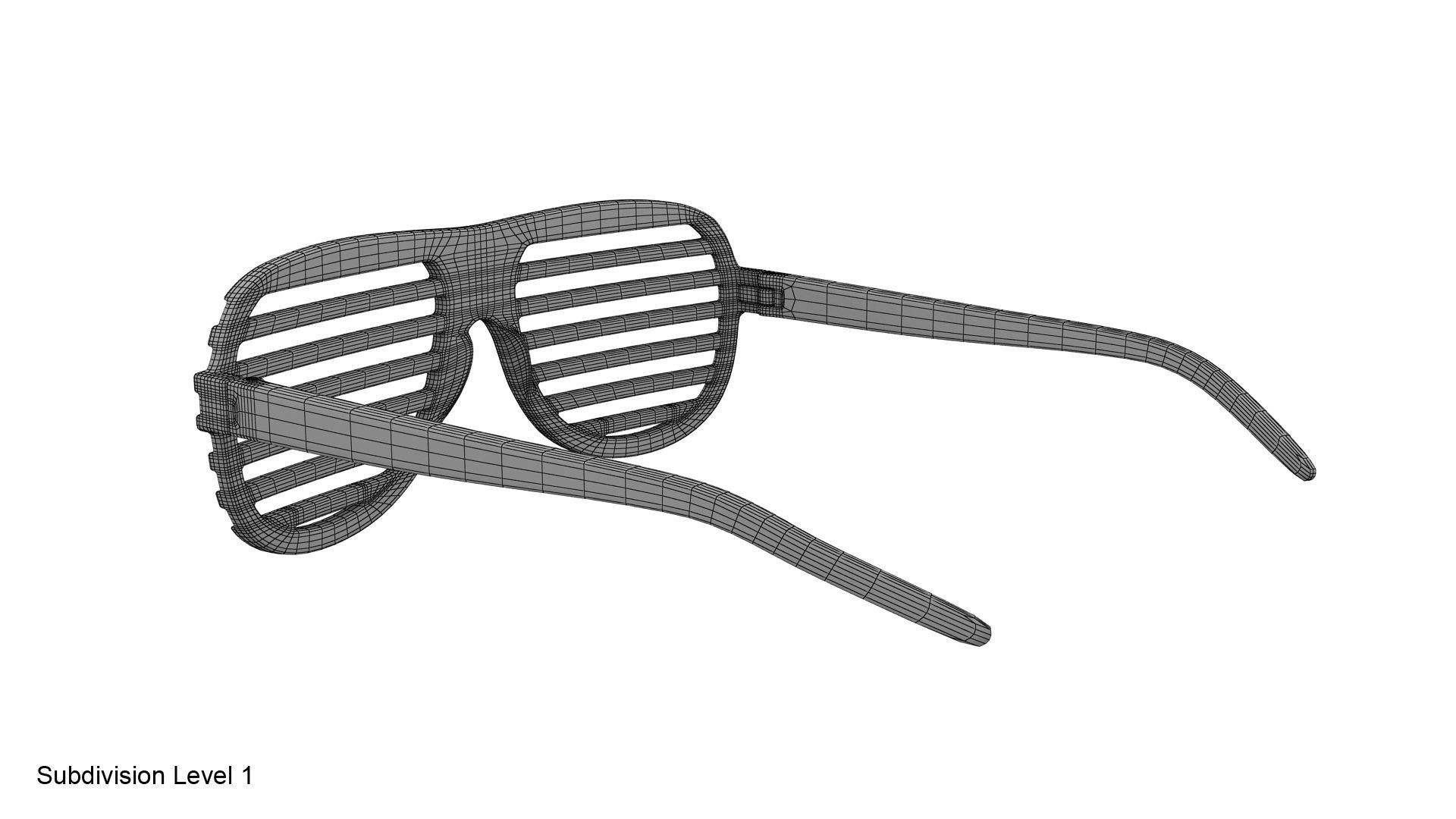 Gold shutter shade sunglasses 3D model | CGTrader