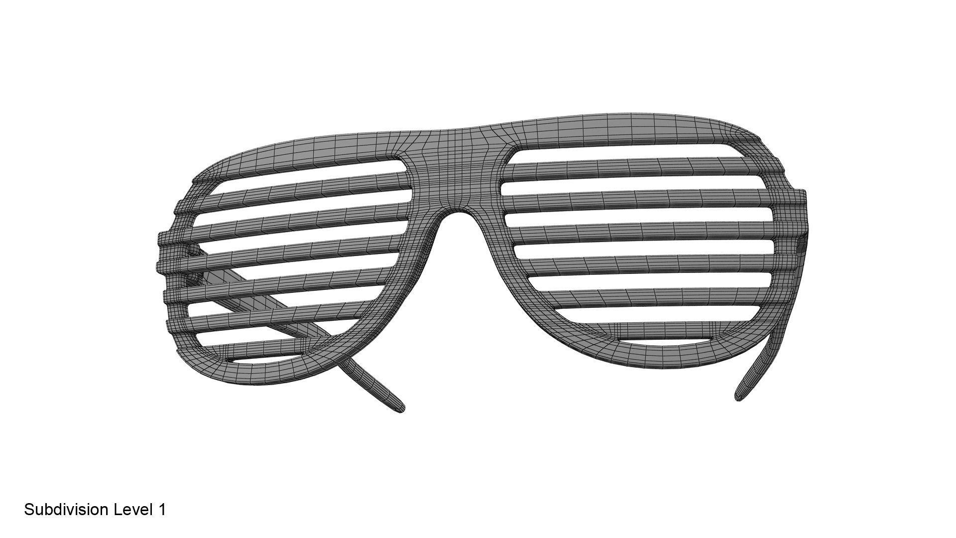 Gold shutter shade sunglasses 3D model | CGTrader