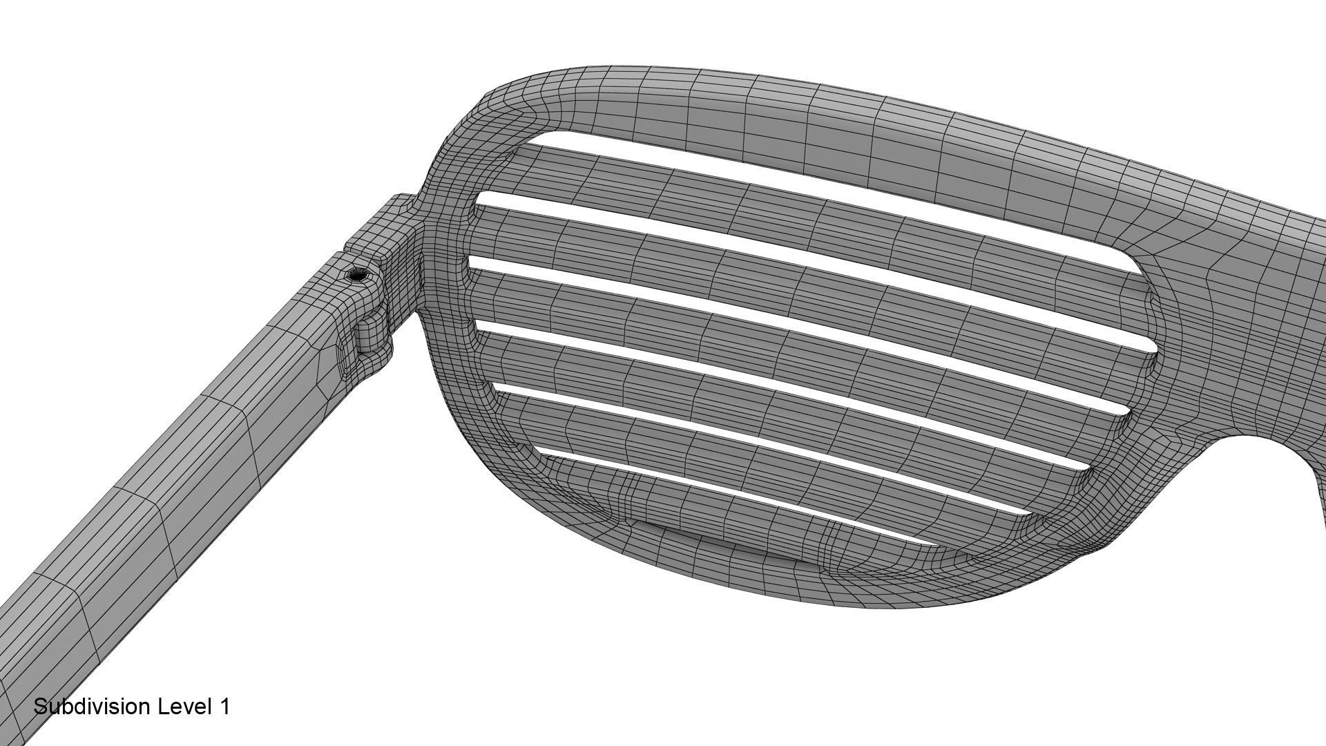 Gold shutter shade sunglasses 3D model | CGTrader