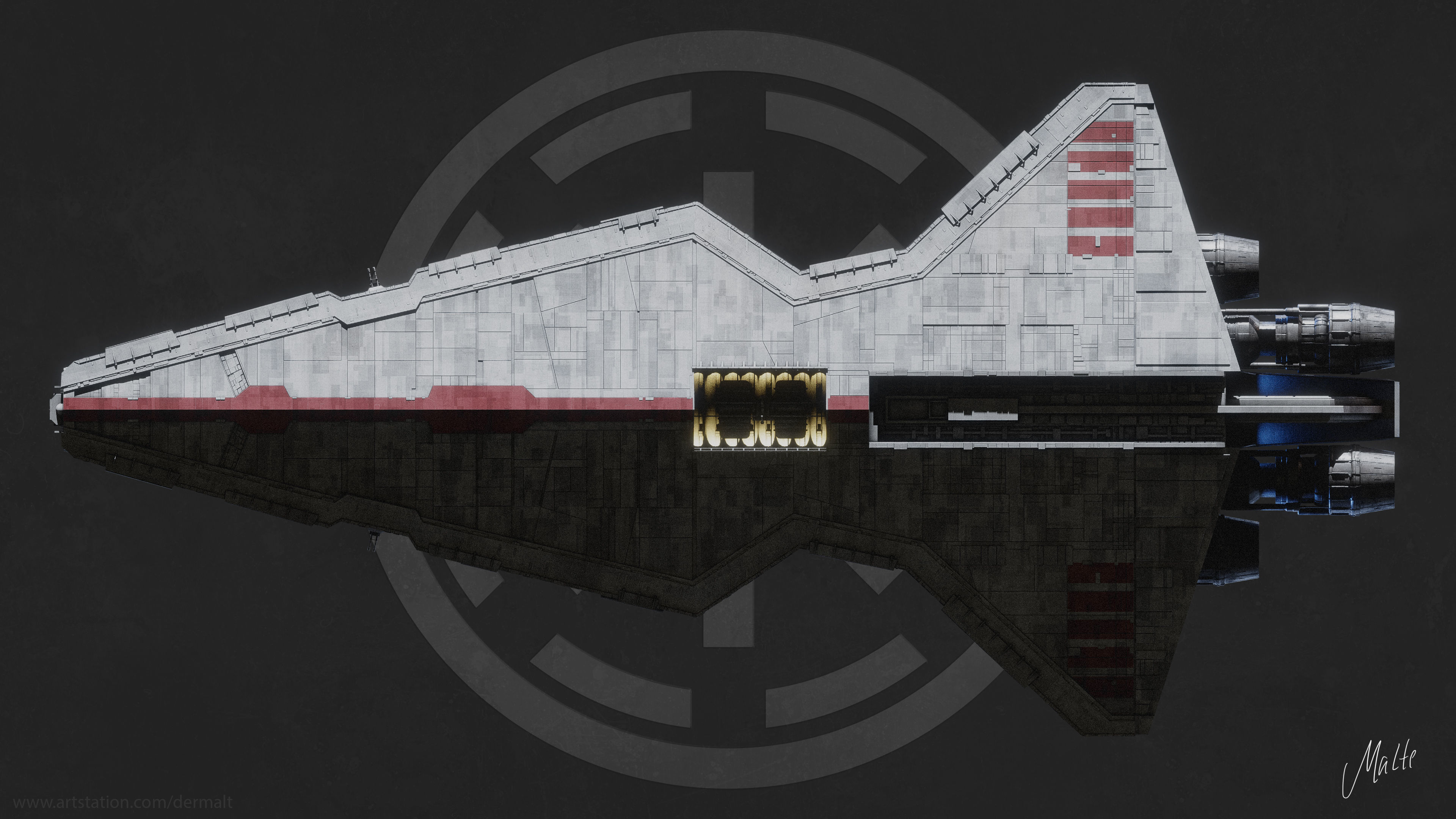 Venator-class Star Destroyer free 3D model rigged | CGTrader