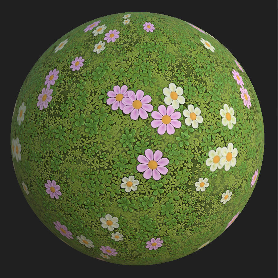 Texture Stylized clover field VR / AR / low-poly | CGTrader