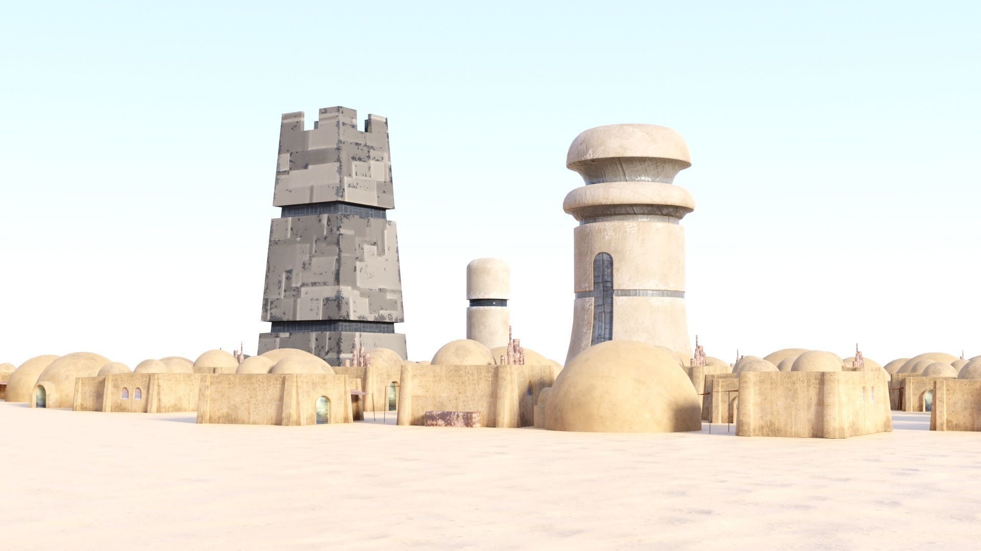 3D model Tatooine Towers VR / AR / low-poly | CGTrader