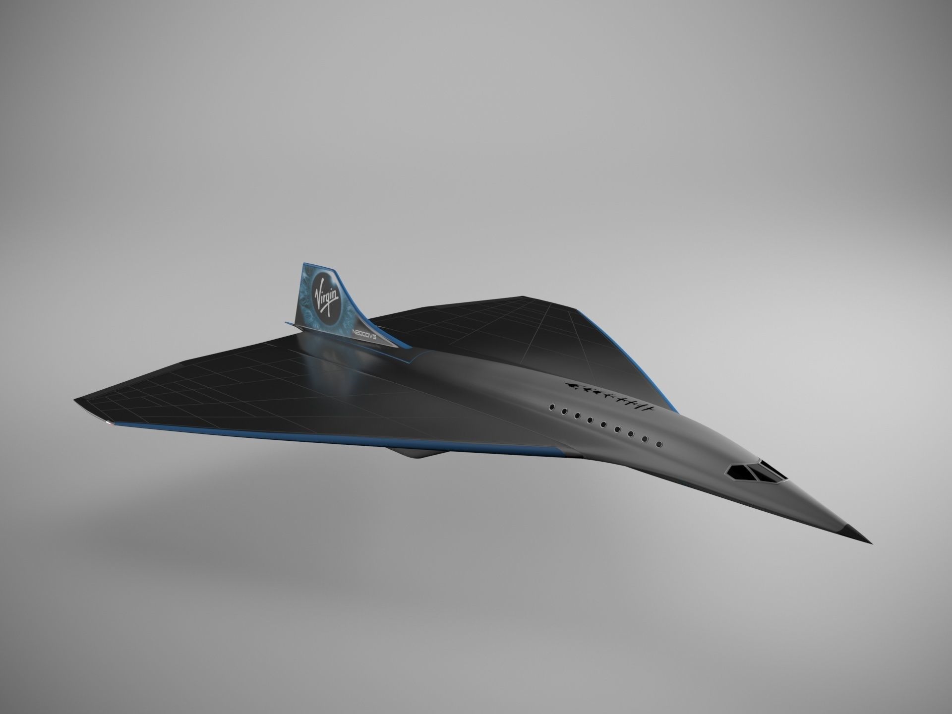3D model Virgin Mach 3 high-speed vehicle spaceship VR / AR / low-poly ...