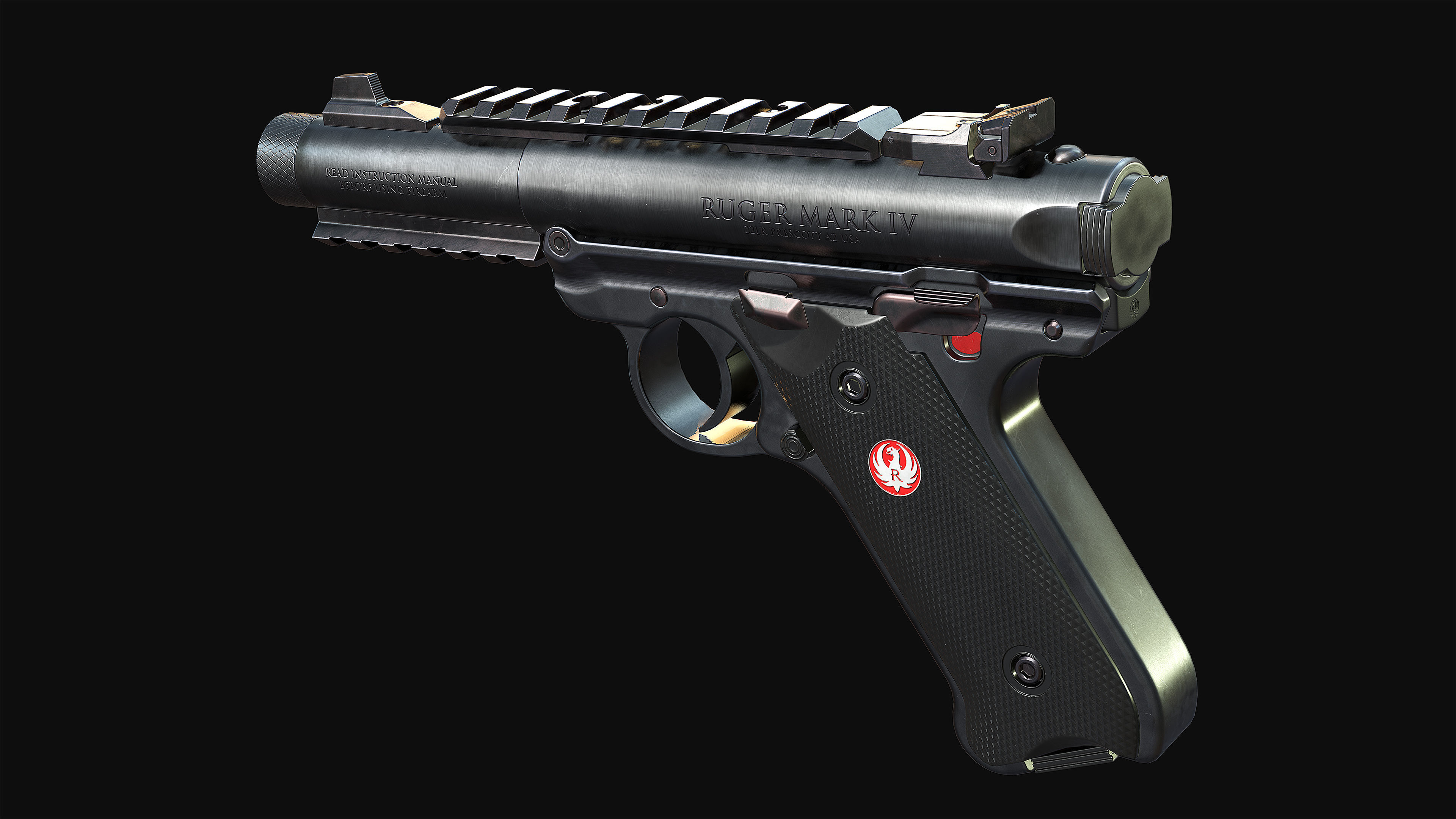 3D model Ruger mark 4 tactical - Model and Textures Low-poly 3D model ...