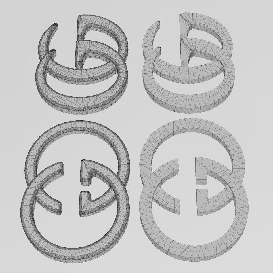 Gucci GG logo replica 3D model 3D printable | CGTrader