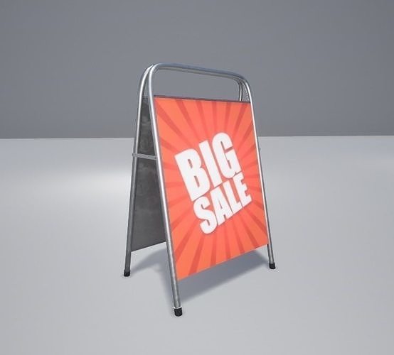 3D model Sidewalk sign VR / AR / low-poly | CGTrader