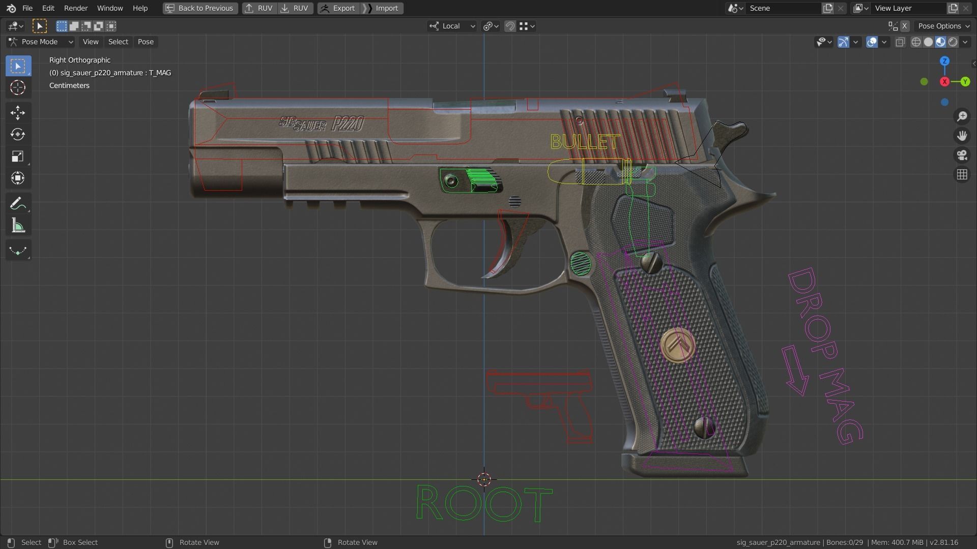 3D model Sig Sauer P220 Legion Full-size 10mm VR / AR / low-poly | CGTrader