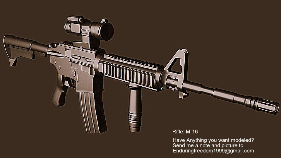 Rifle low-poly ar - 3D model | CGTrader