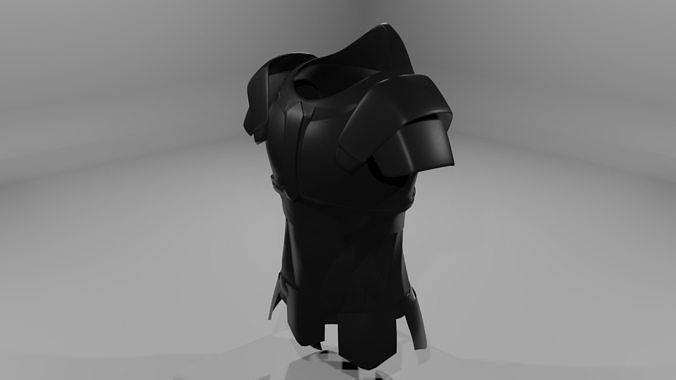 3D model Sci-fi battle spacesuit armor - black VR / AR / low-poly ...