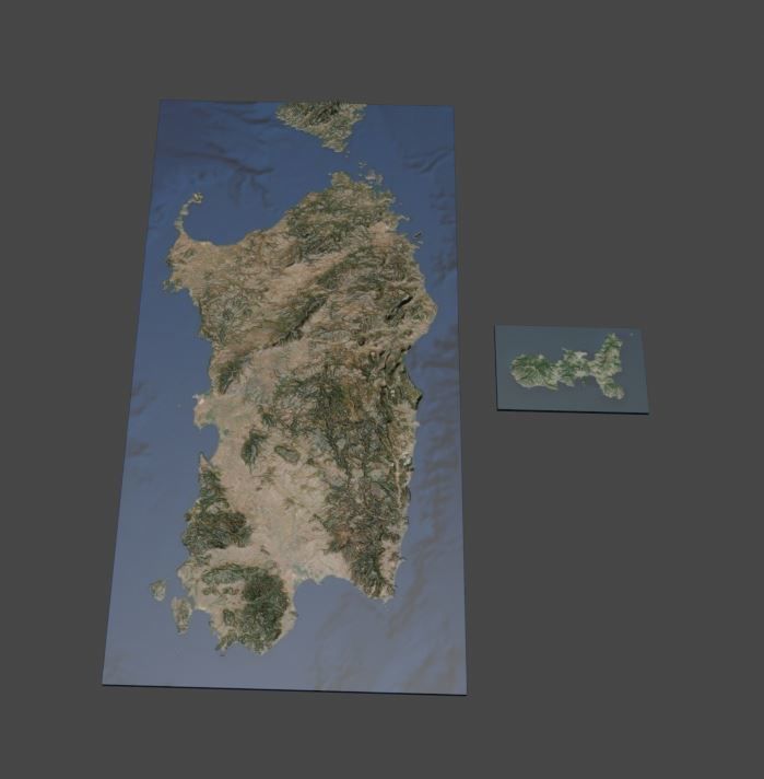 3D model 3d reconstruction of Sardinia and Elba island VR / AR / low ...
