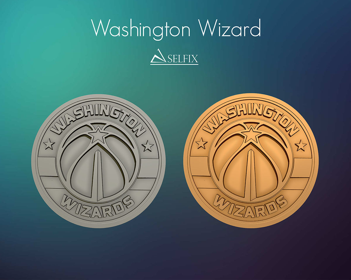Washington Wizard logo relief 3D model 3D printable | CGTrader