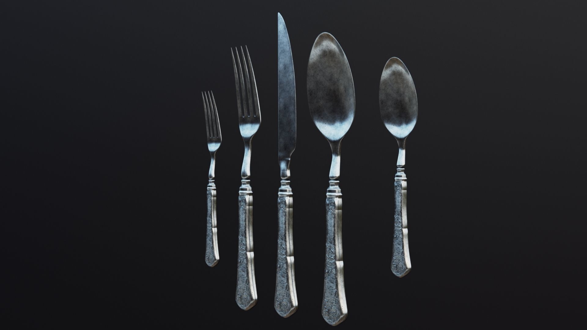 fancy cutlery set 3D model | CGTrader
