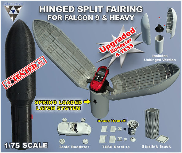 Falcon Fairing Upgrade 3D model 3D printable | CGTrader