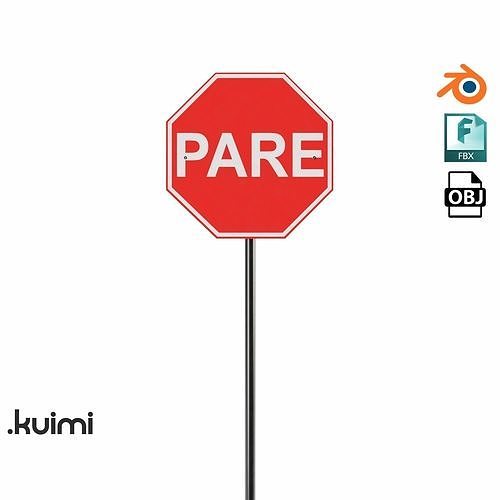 Road Sign - Pare free VR / AR / low-poly 3D model | CGTrader