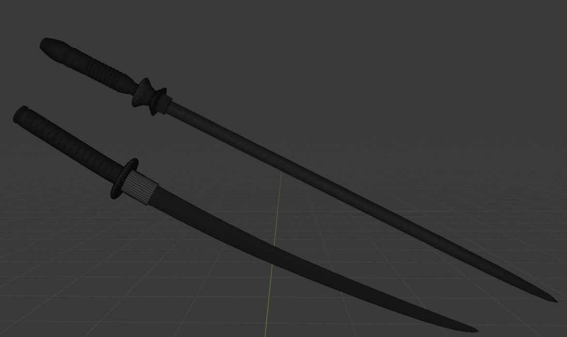 Simple Katana and Sword 3D model | CGTrader