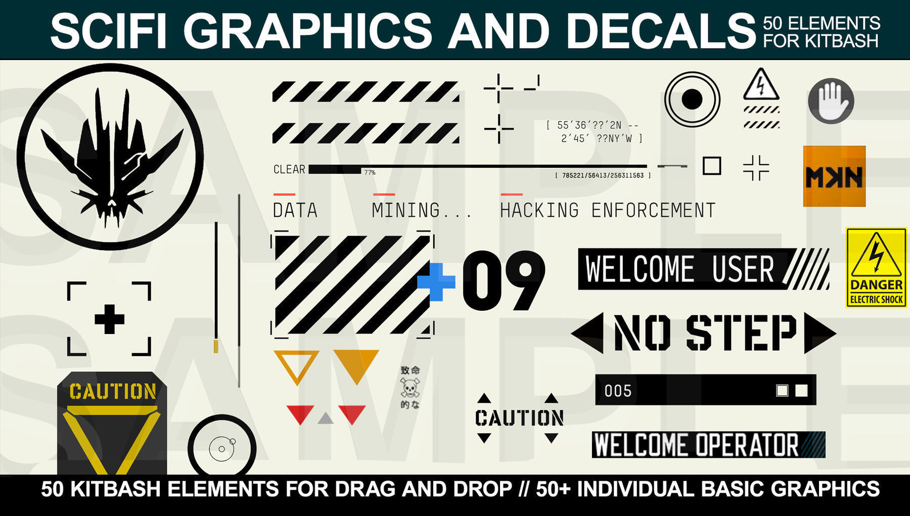 Sci-fi Graphics and Decals Texture | CGTrader