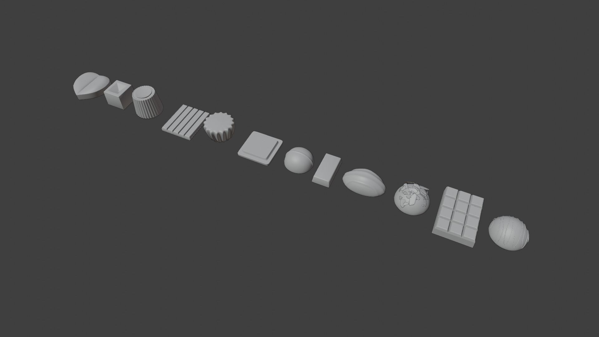 Chocolate Assets 3d model free 3D model | CGTrader