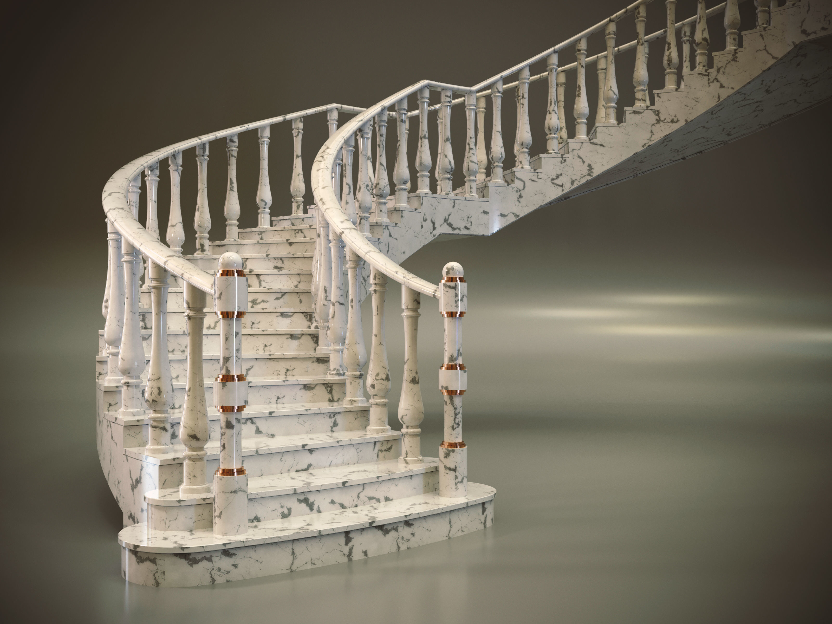 WINDING STAIRCASE 3D model marble | CGTrader