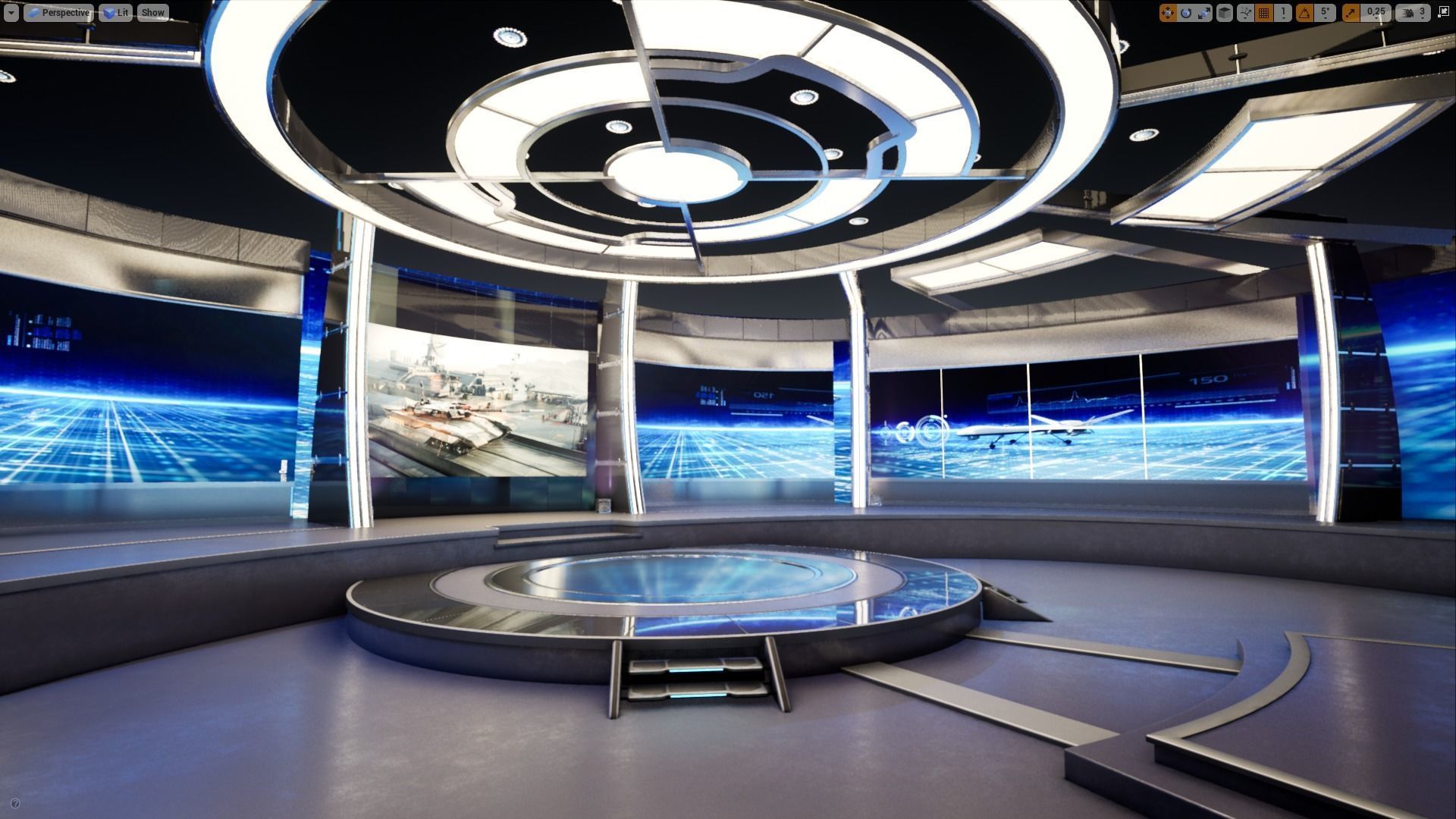 3D model Virtual Broadcast Studio VR / AR / low-poly | CGTrader