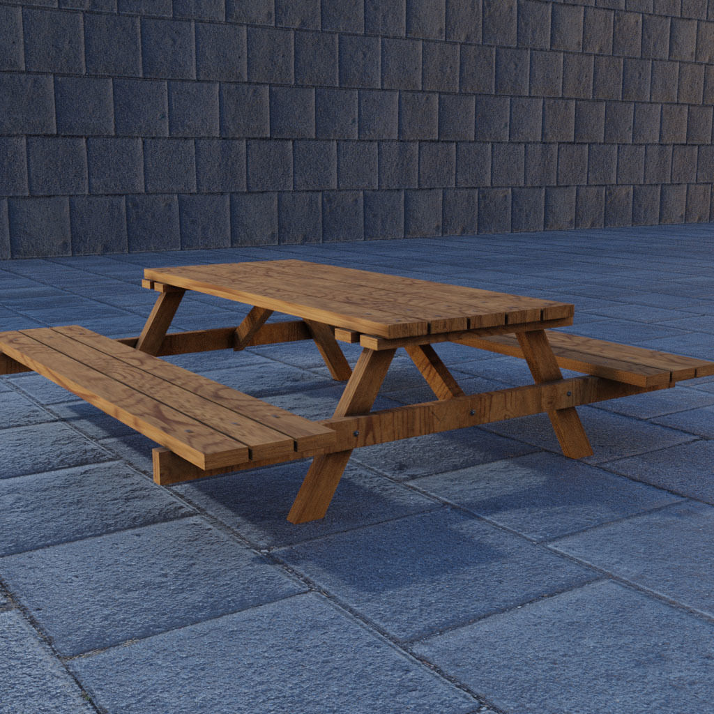 Picnic Table free 3D model | CGTrader
