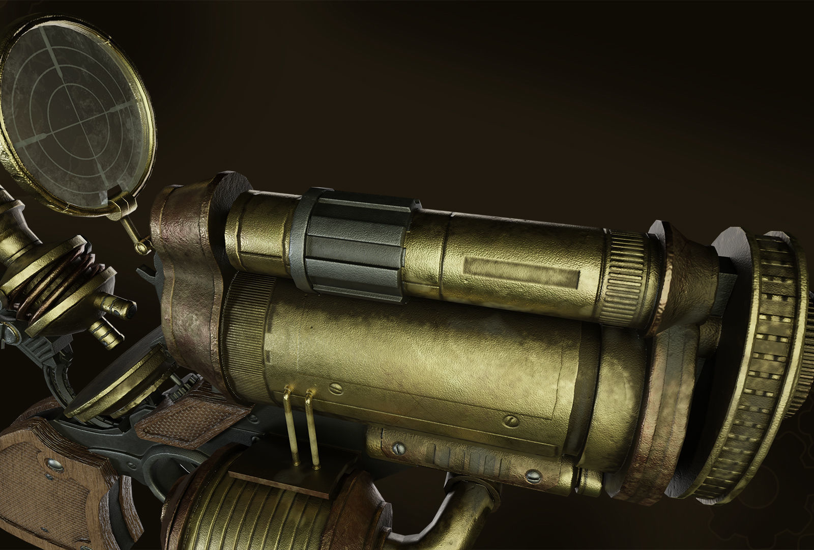 3D model Steampunk gun whith microscope VR / AR / low-poly | CGTrader