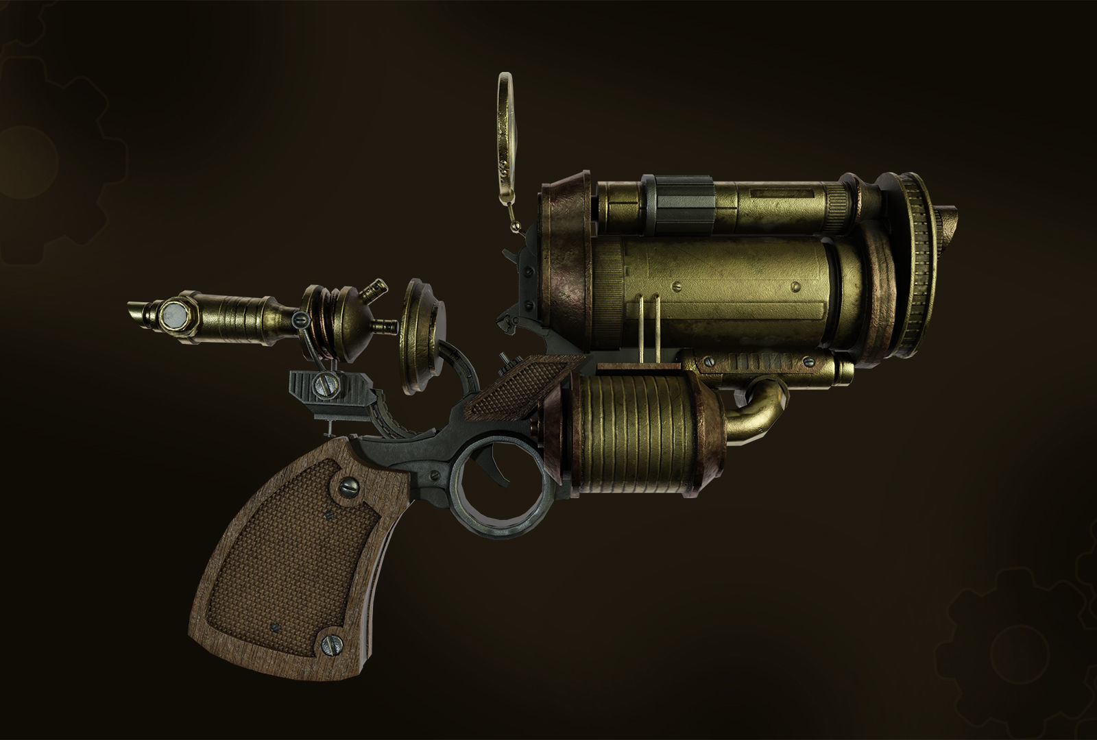 3D model Steampunk gun whith microscope VR / AR / low-poly | CGTrader
