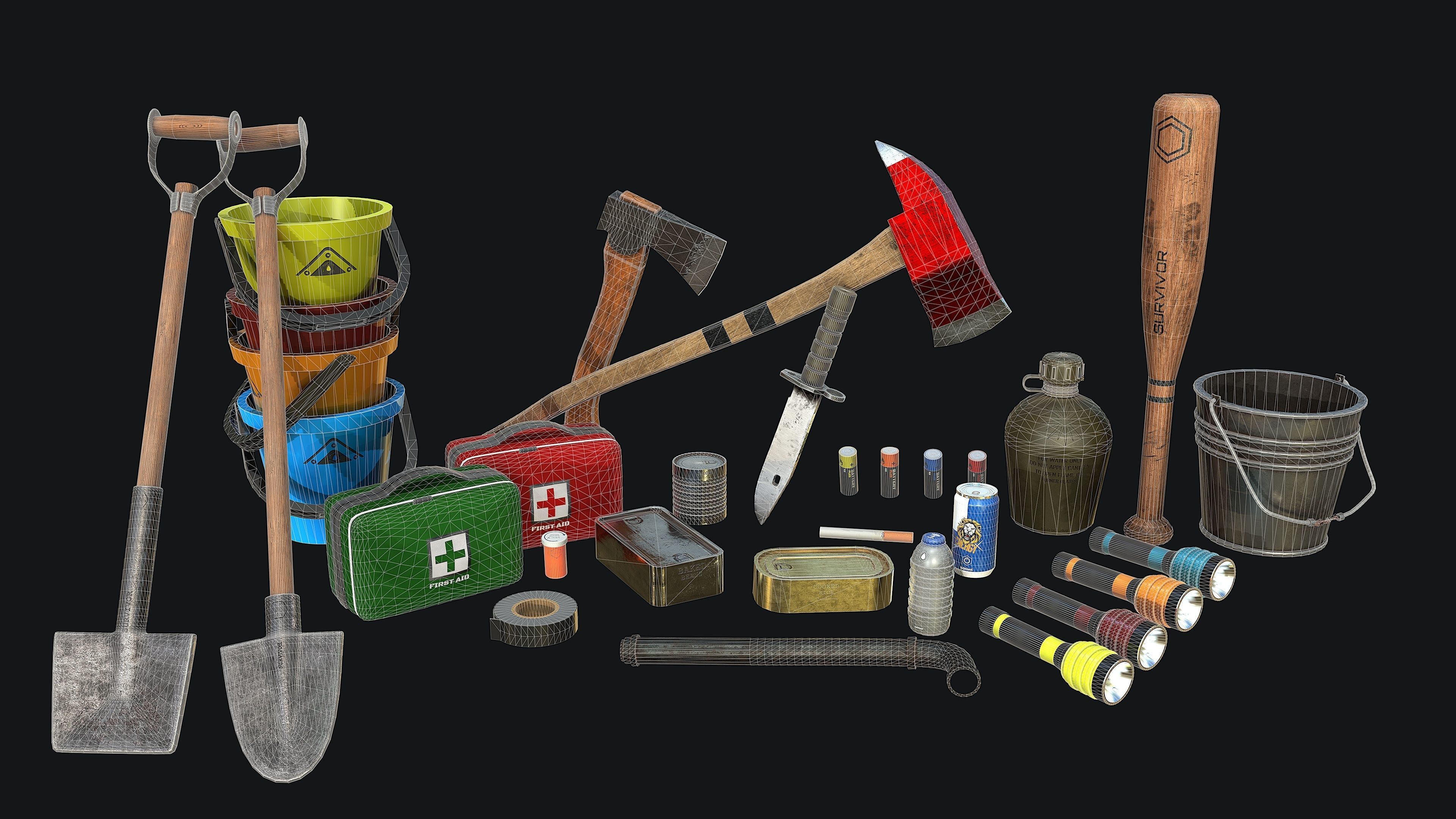 3D model Survival Game Props PBR VR / AR / low-poly | CGTrader