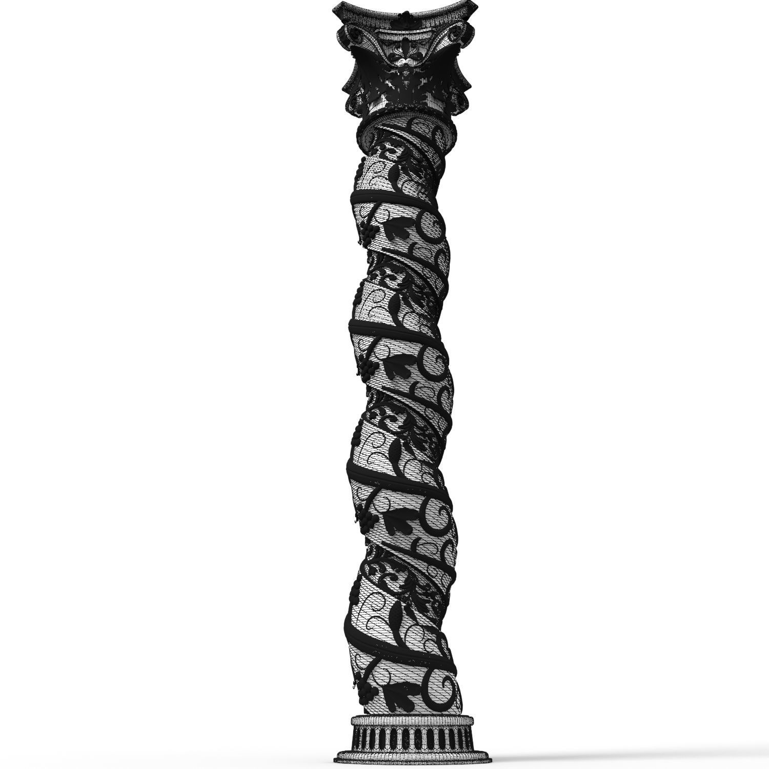 Baroque Solomonic Column 3D model | CGTrader