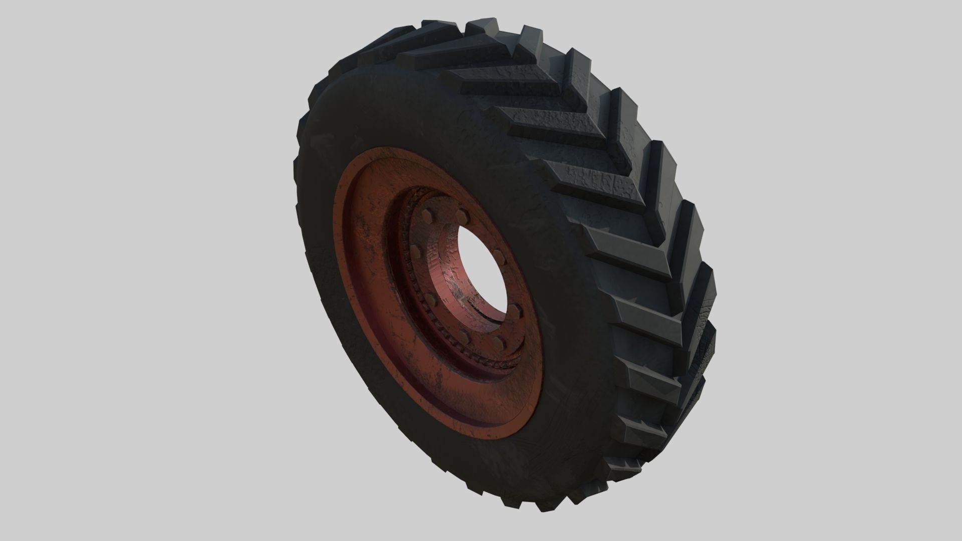 Tractor wheels are old and working 3D model | CGTrader