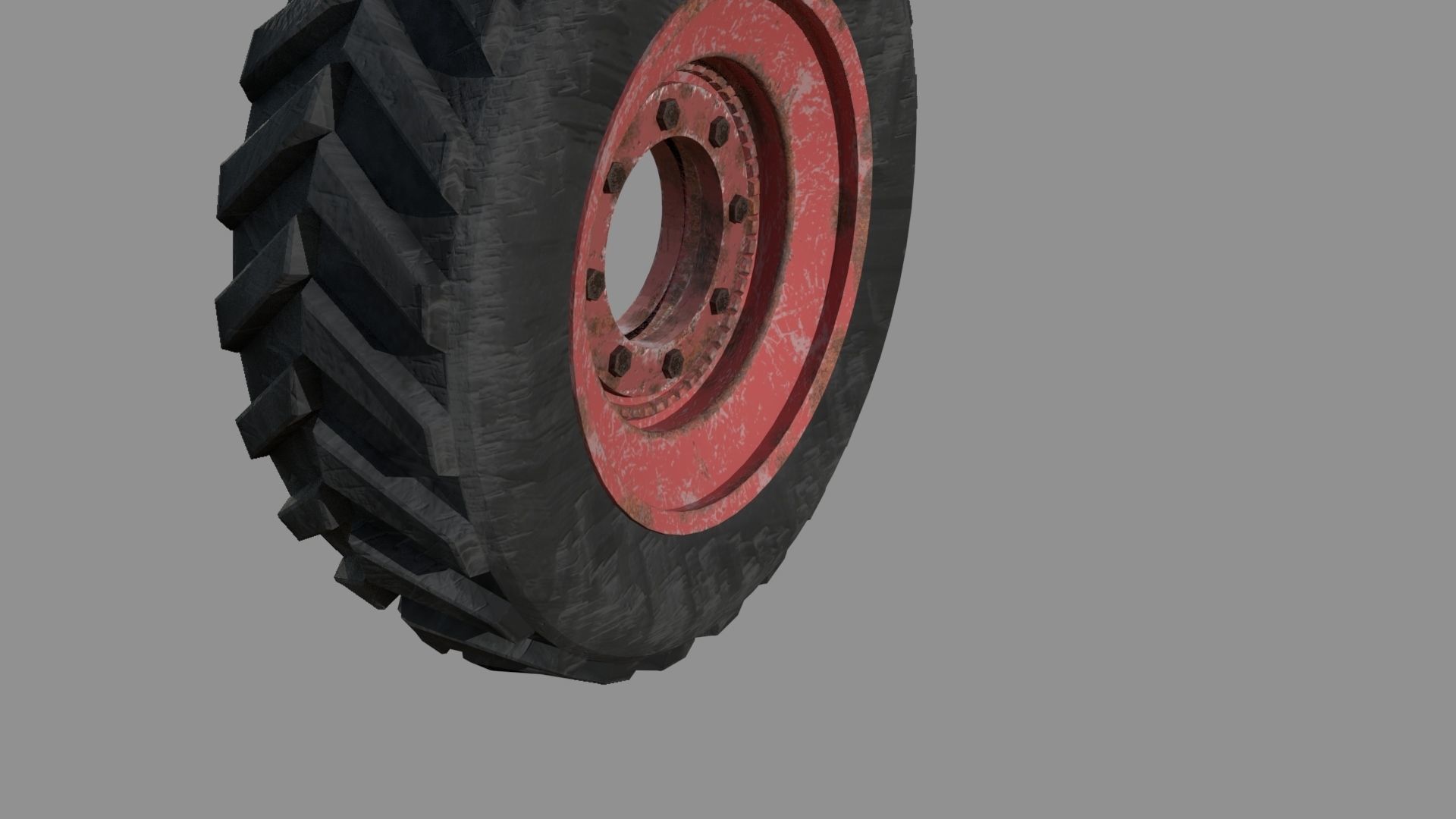 Tractor wheels are old and working 3D model | CGTrader