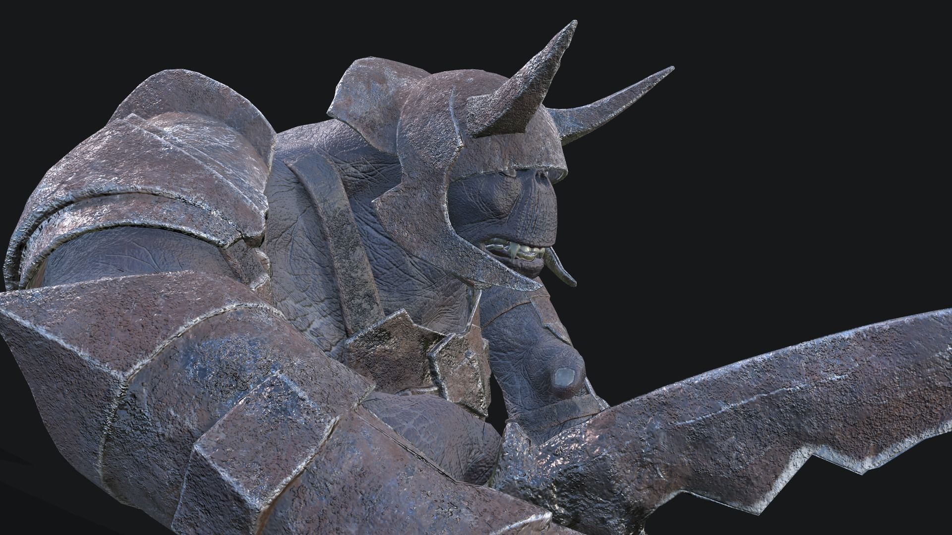 3D model Battle troll low-poly 3D model VR / AR / low-poly rigged ...