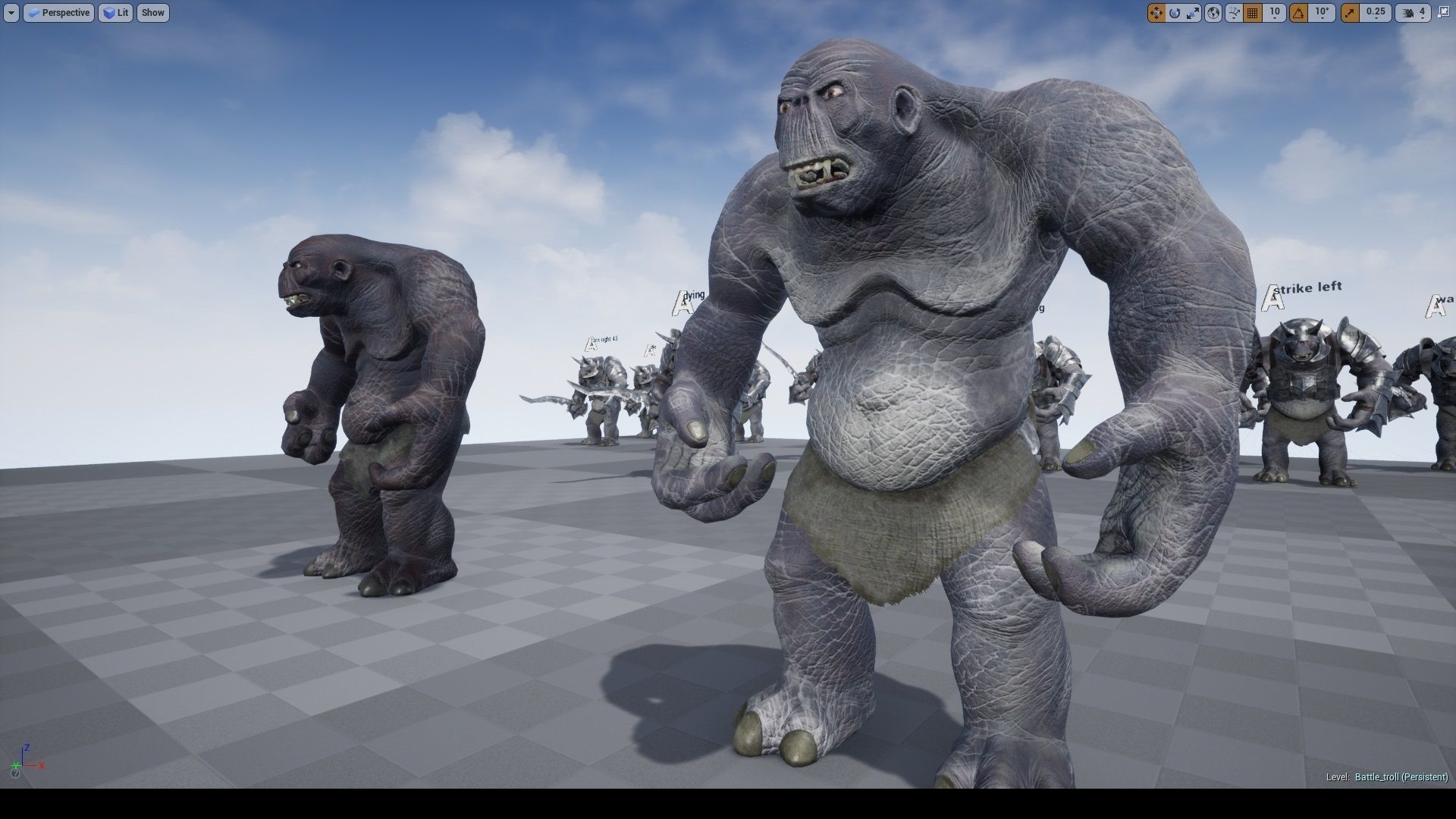 3D model Battle troll low-poly 3D model VR / AR / low-poly rigged ...