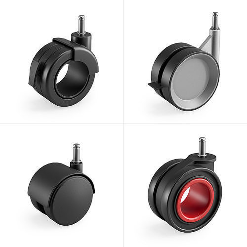 Casters Set 3 3D model | CGTrader