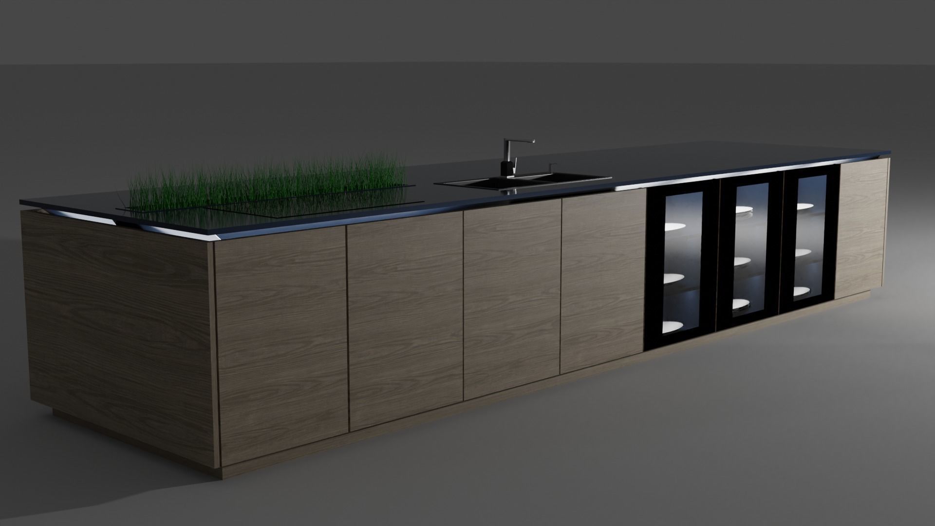 Modern kitchen island 3D model | CGTrader