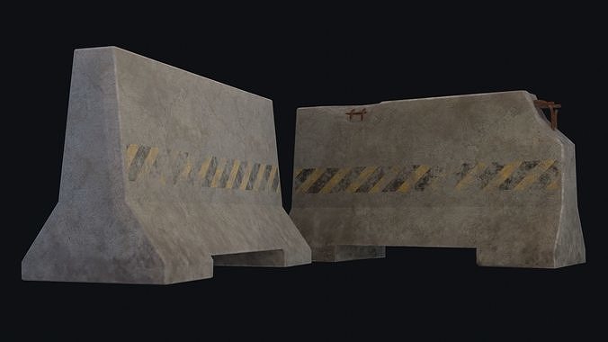 Roadblock concrete block free VR / AR / low-poly 3D model | CGTrader