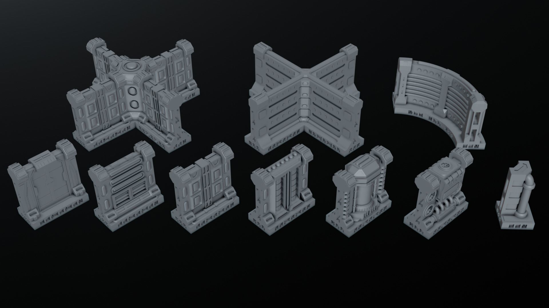 Sci Fi Terrain Pack 01 3D model 3D printable | CGTrader