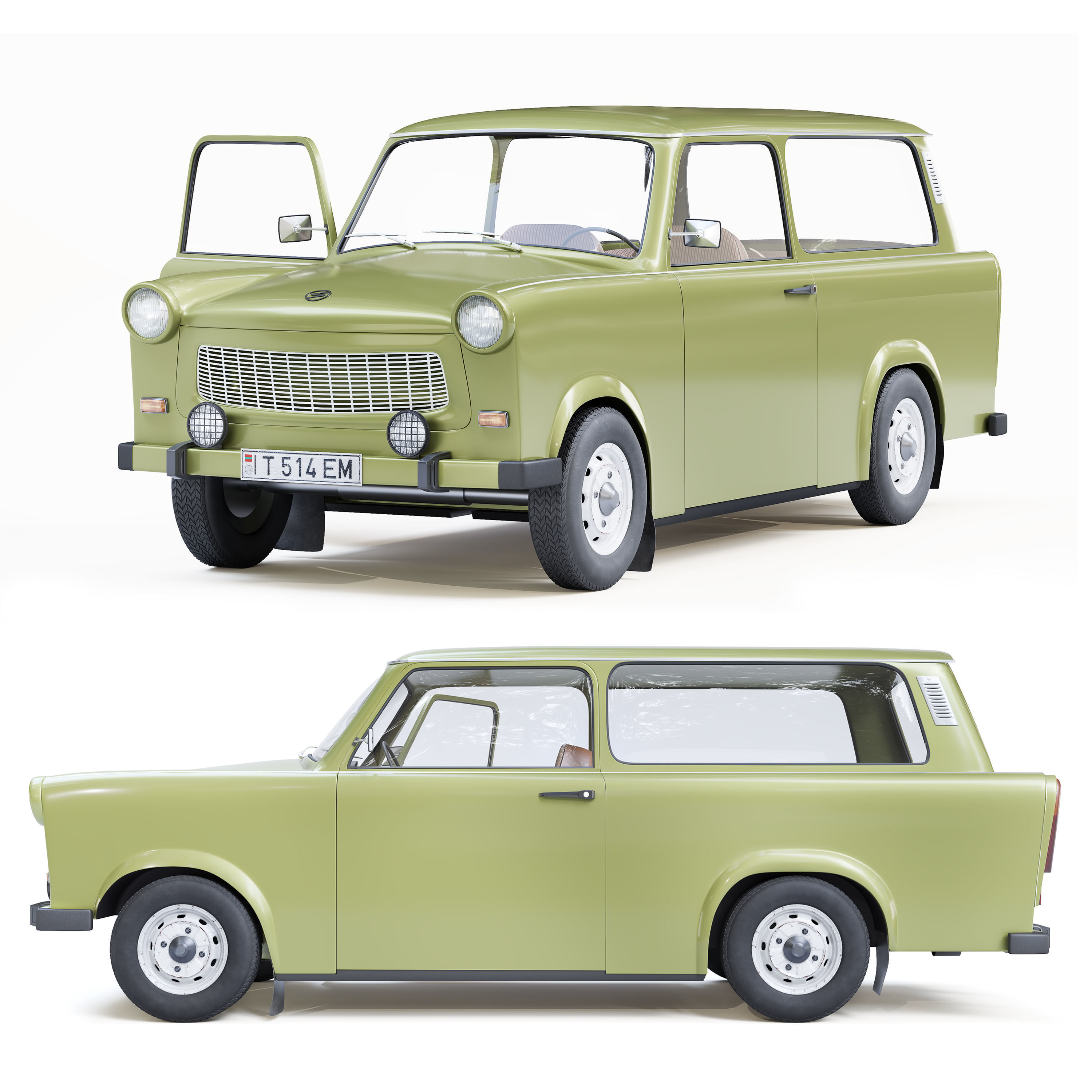 Trabant 601 kombi 1975 with interior 3D model | CGTrader