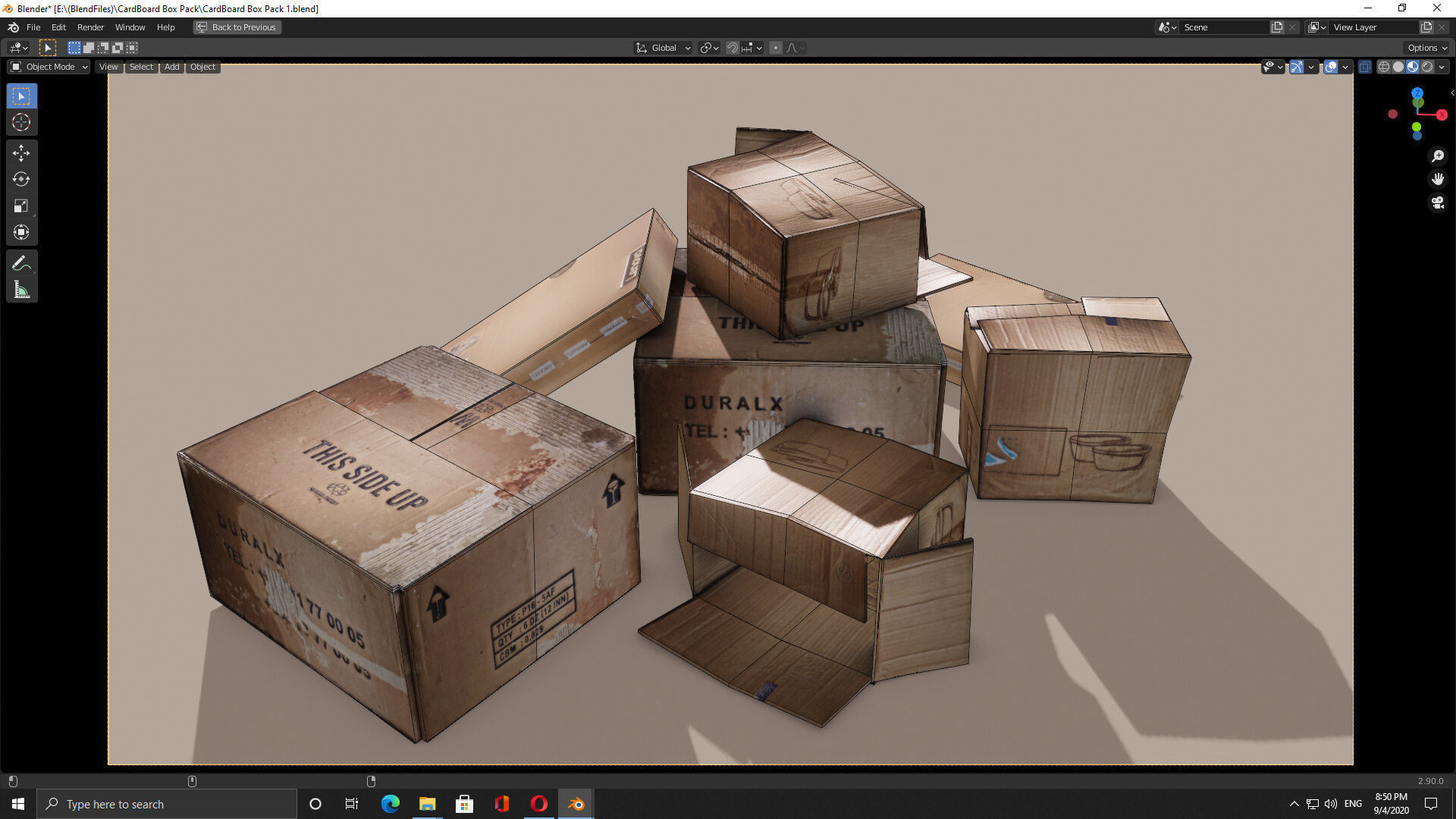 CardBoard Box Pack free VR / AR / low-poly 3D model | CGTrader