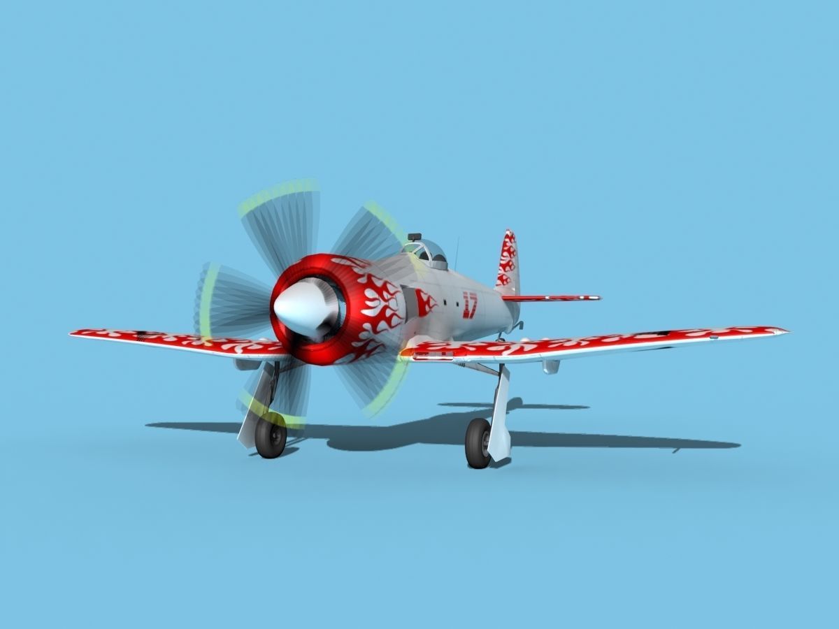 Hawker Sea Fury V22 Racer 3D model animated rigged | CGTrader