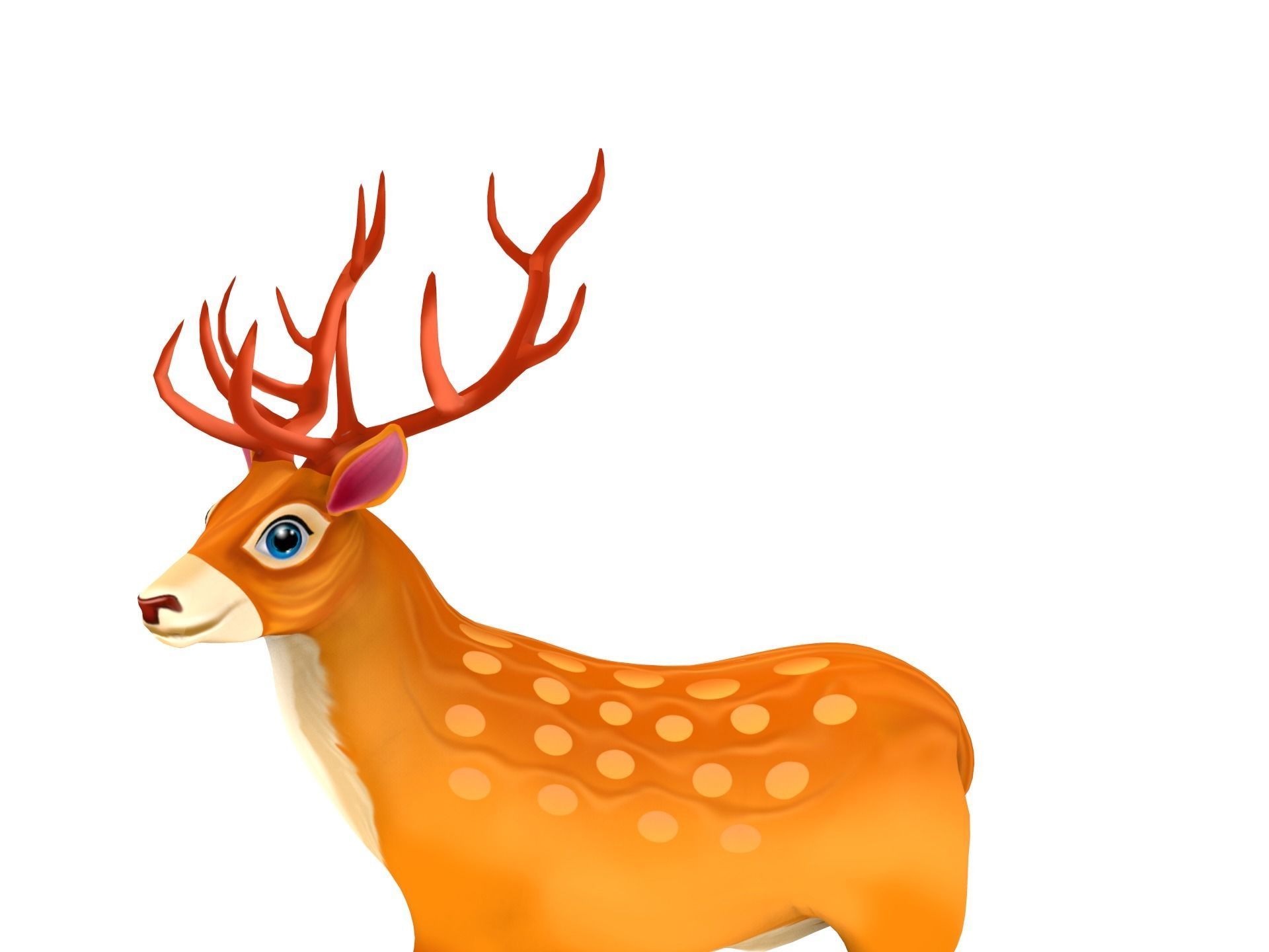 3D model Cartoon Toon Deer Rigged and Animated model VR / AR / low-poly ...
