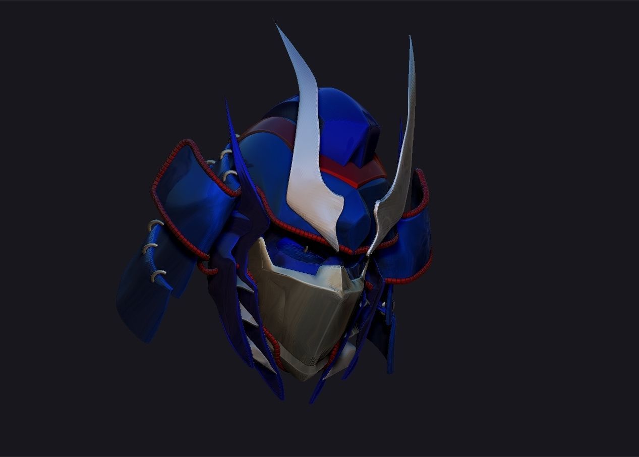 Optimus Prime Samurai Helmet 3D model 3D printable | CGTrader