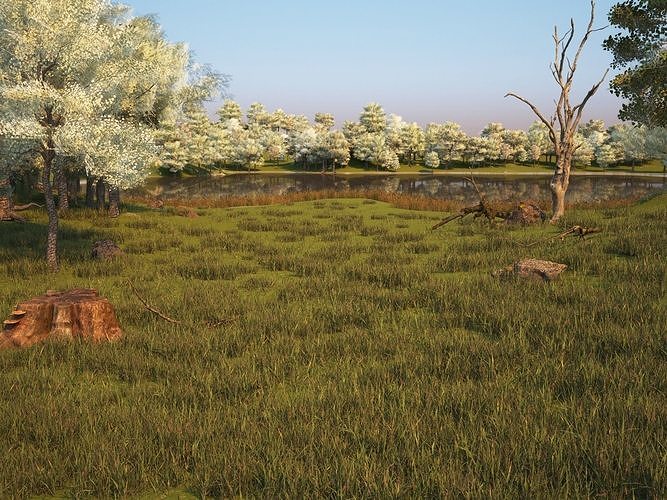 Lake landscape 3D model | CGTrader