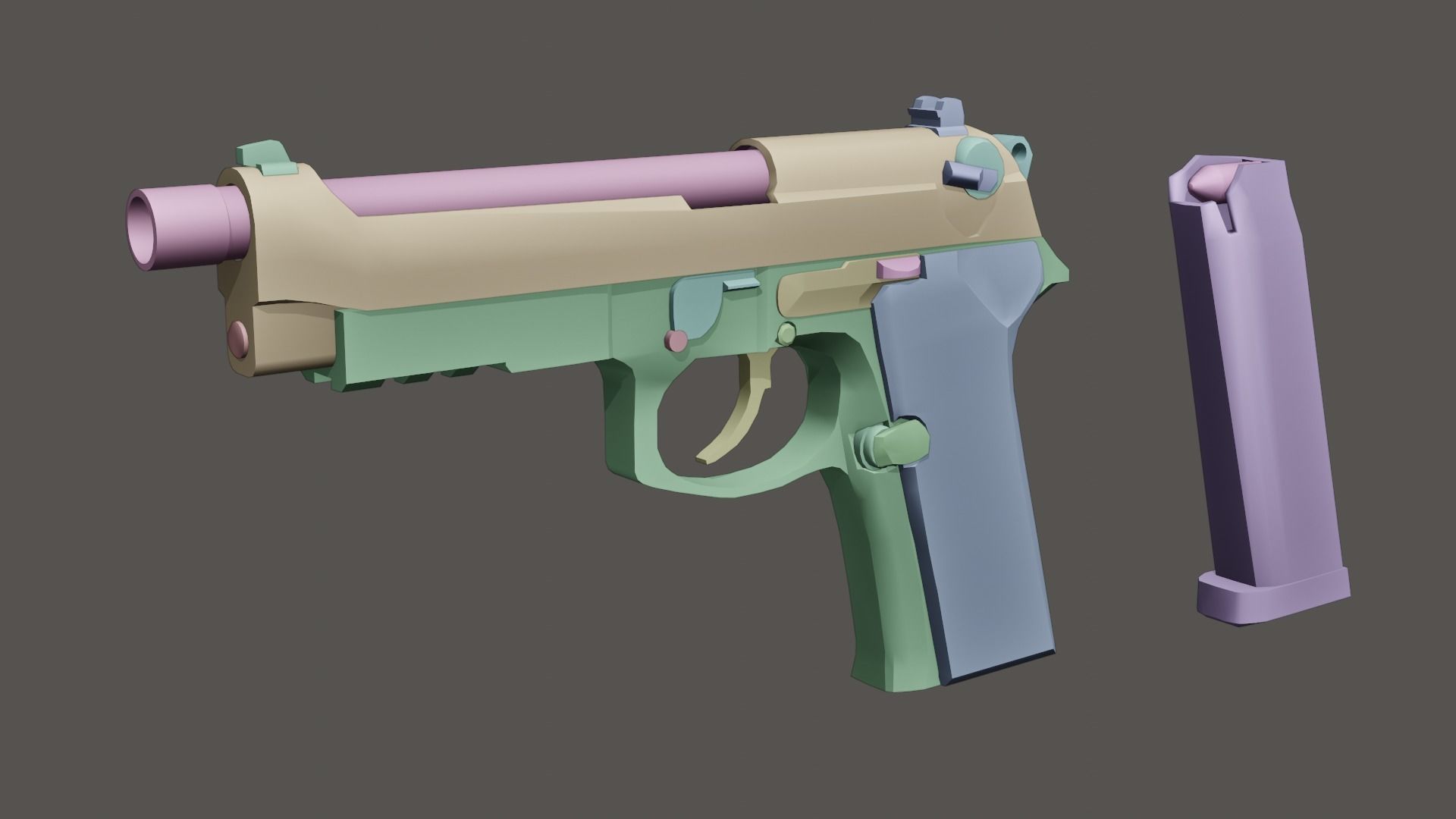 3D model Pistol Beretta M9 VR / AR / low-poly | CGTrader