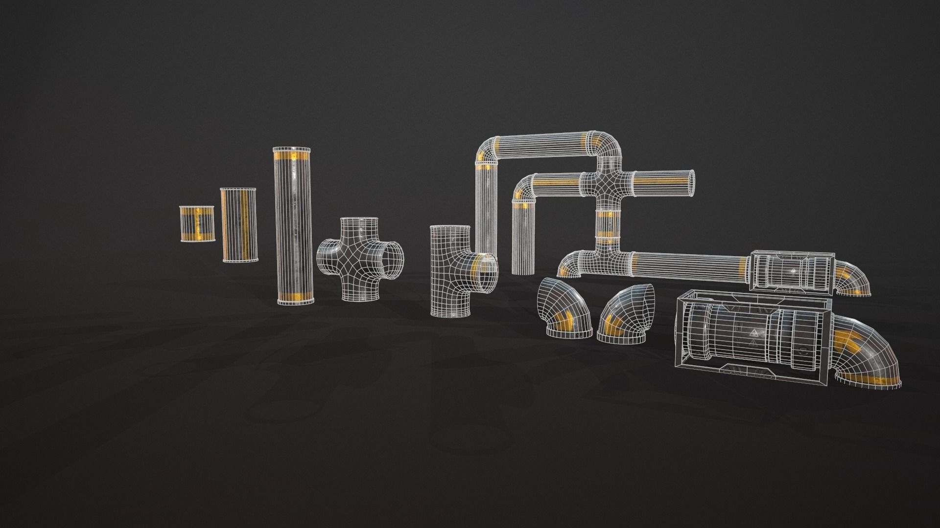 3D model Sci-Fi Pipes VR / AR / low-poly | CGTrader