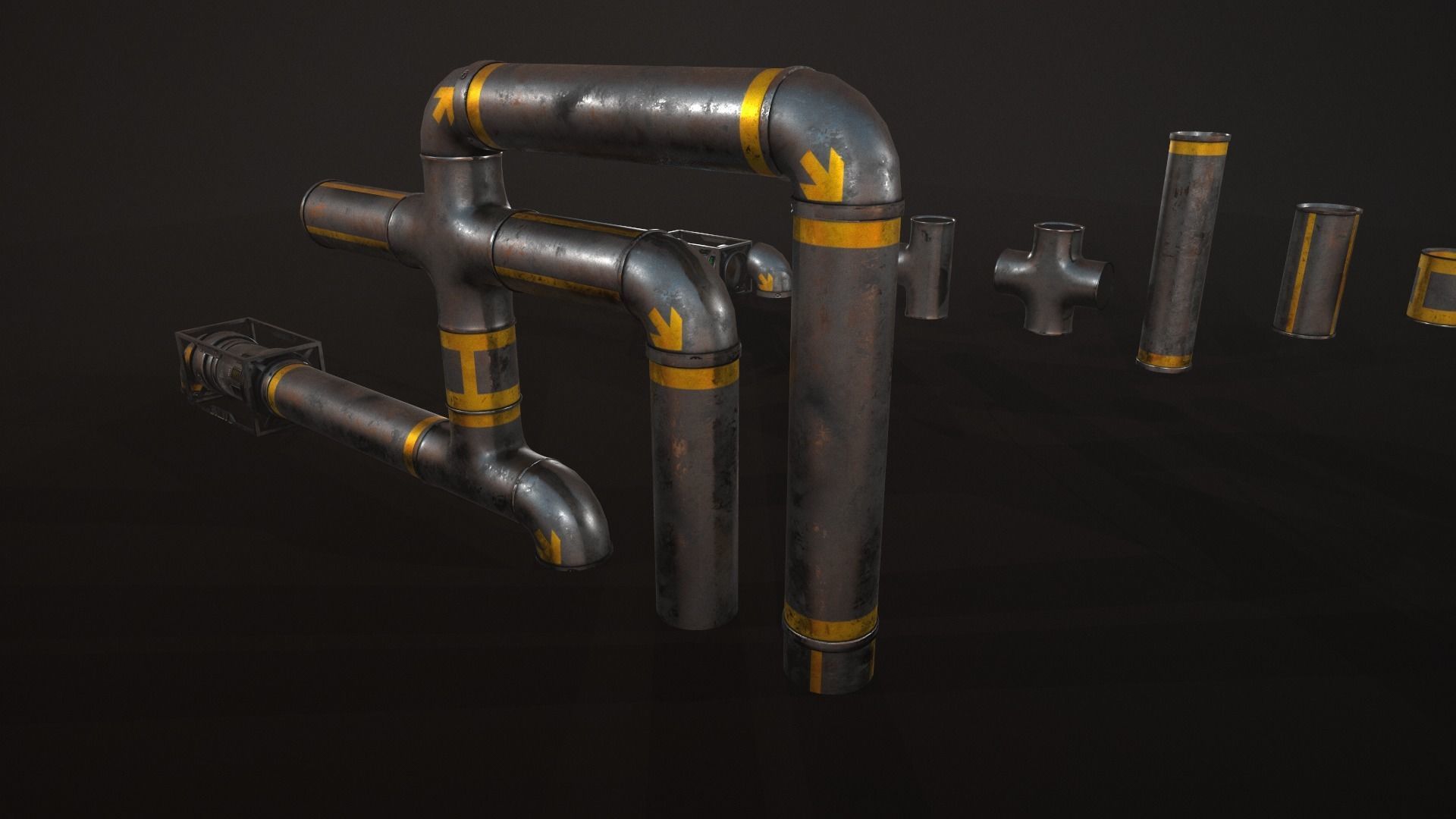 3D model Sci-Fi Pipes VR / AR / low-poly | CGTrader