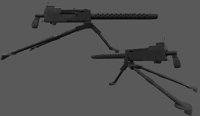 3D model M1919 Browning - American WW2 Weapon VR / AR / low-poly | CGTrader