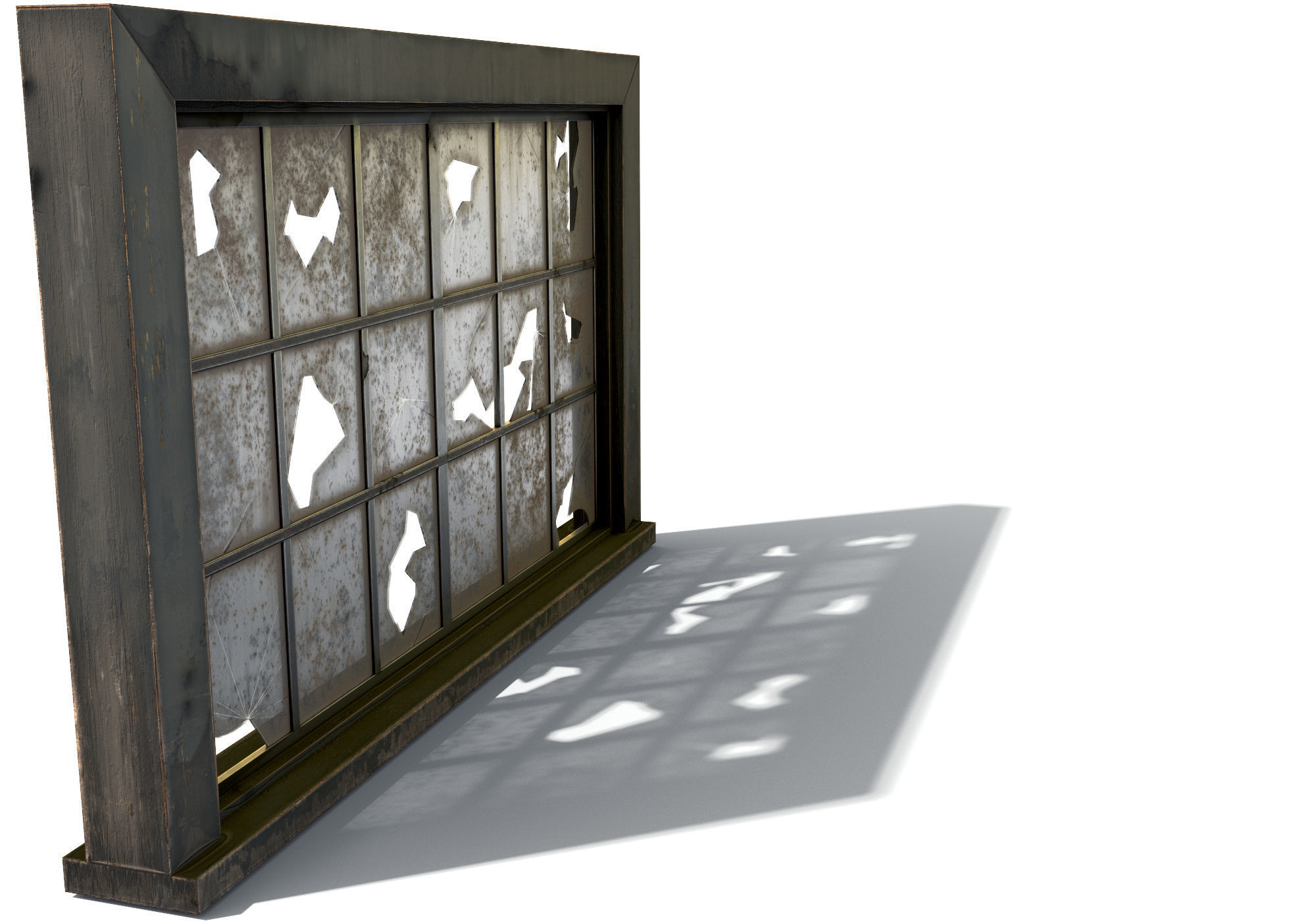 3D model broken window - modular VR / AR / low-poly | CGTrader