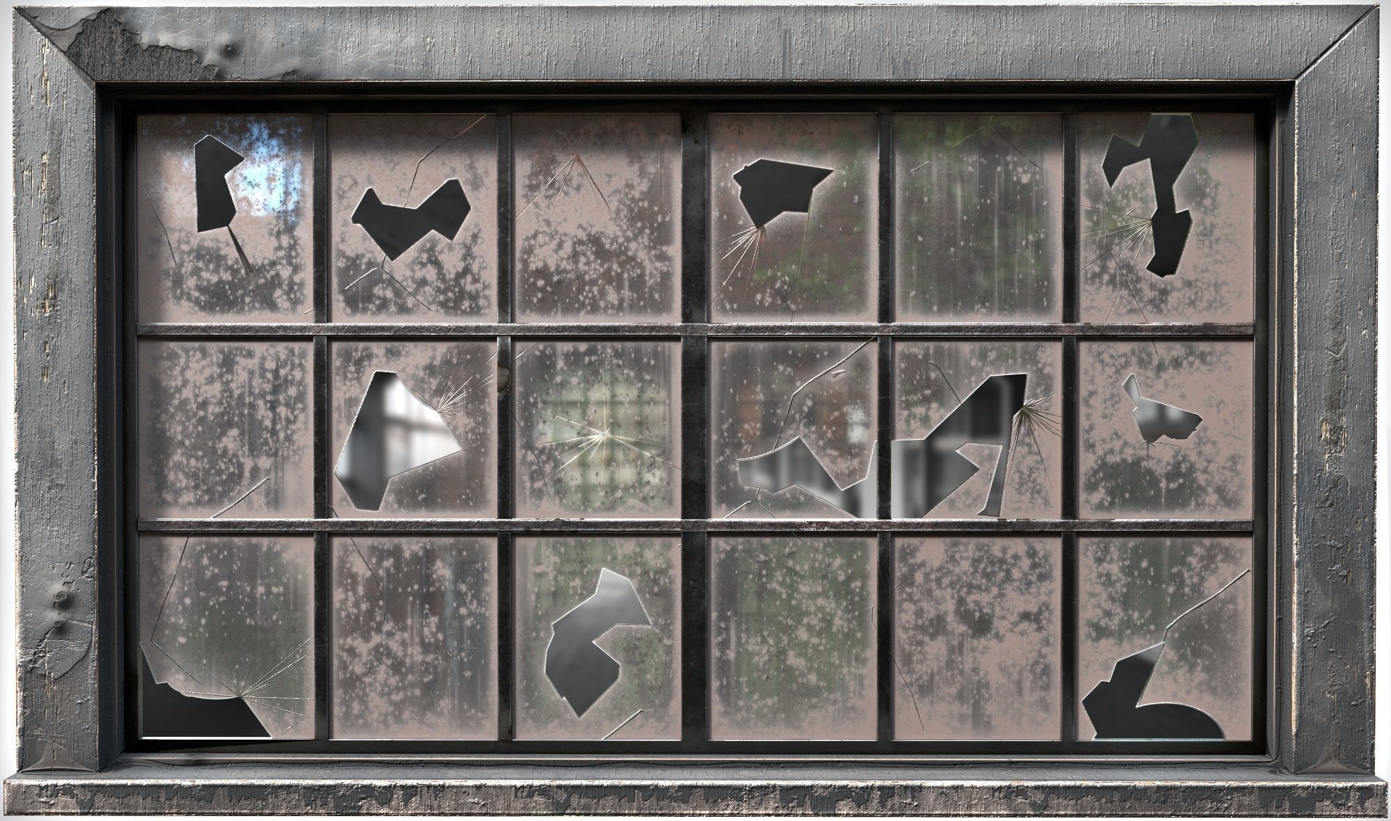 3D model broken window - modular VR / AR / low-poly | CGTrader
