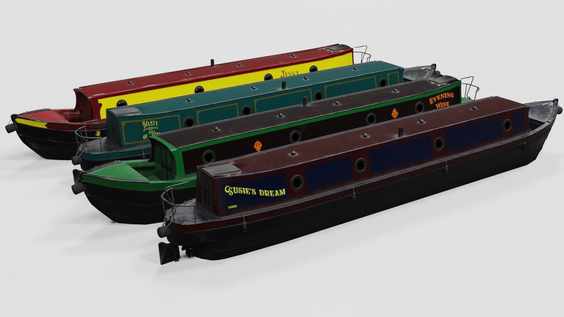3D model Narrowboat british narrowboats VR / AR / low-poly | CGTrader