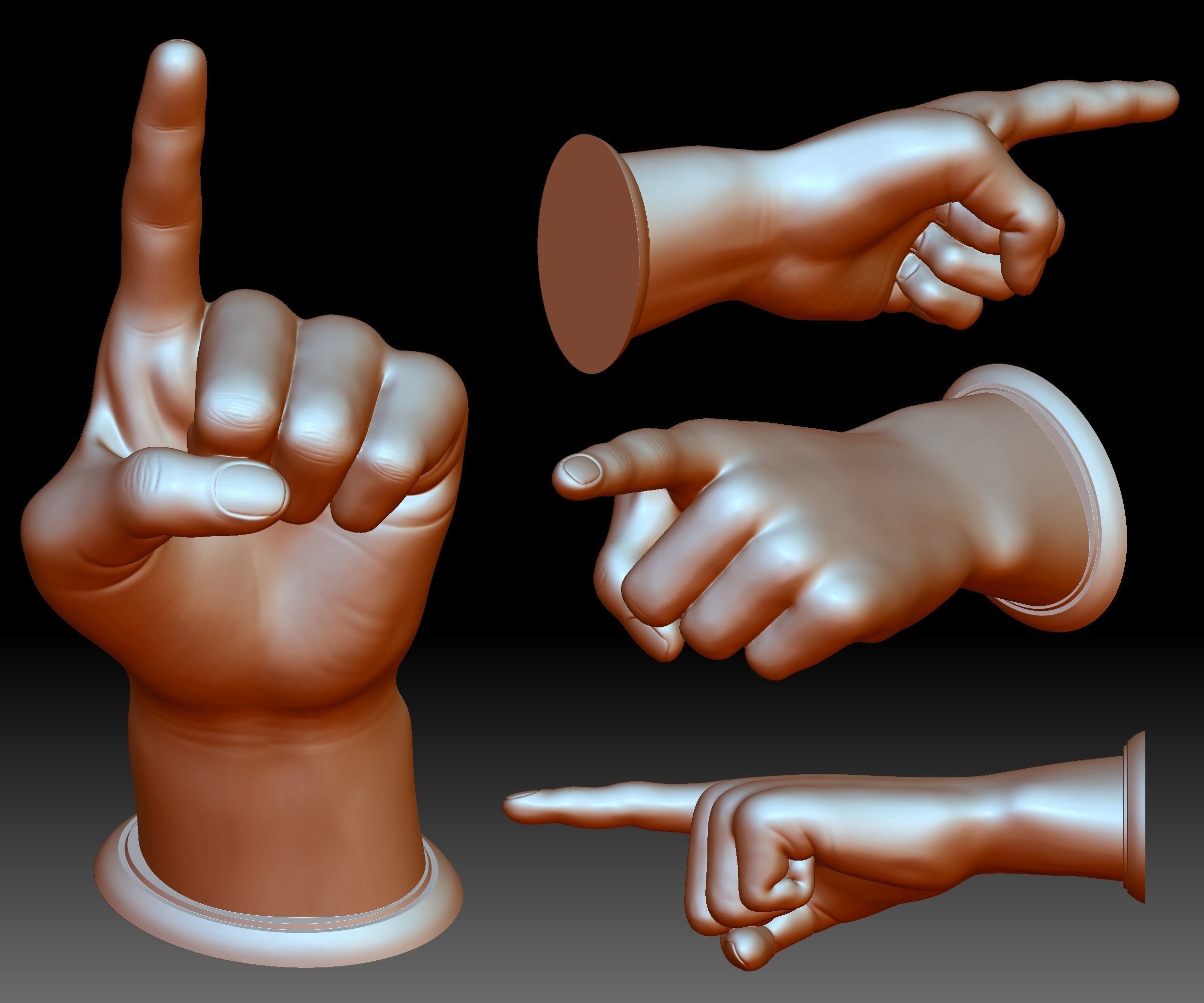 Hand point gesture STL file 3D printable model male female 3D model 3D printable | CGTrader